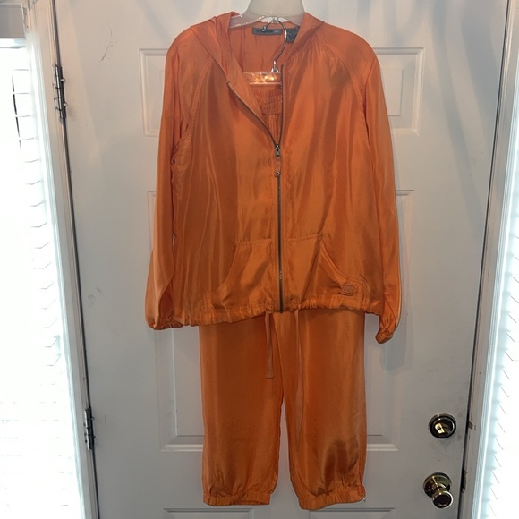 Oleg Cassini Sport | Pants & Jumpsuits | Gorgeous Orange 2piece 0 Silk ...